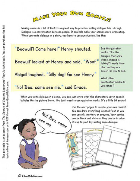 Creative Writing: Make Your Own Comics & Practice Dialogue – Printable ...
